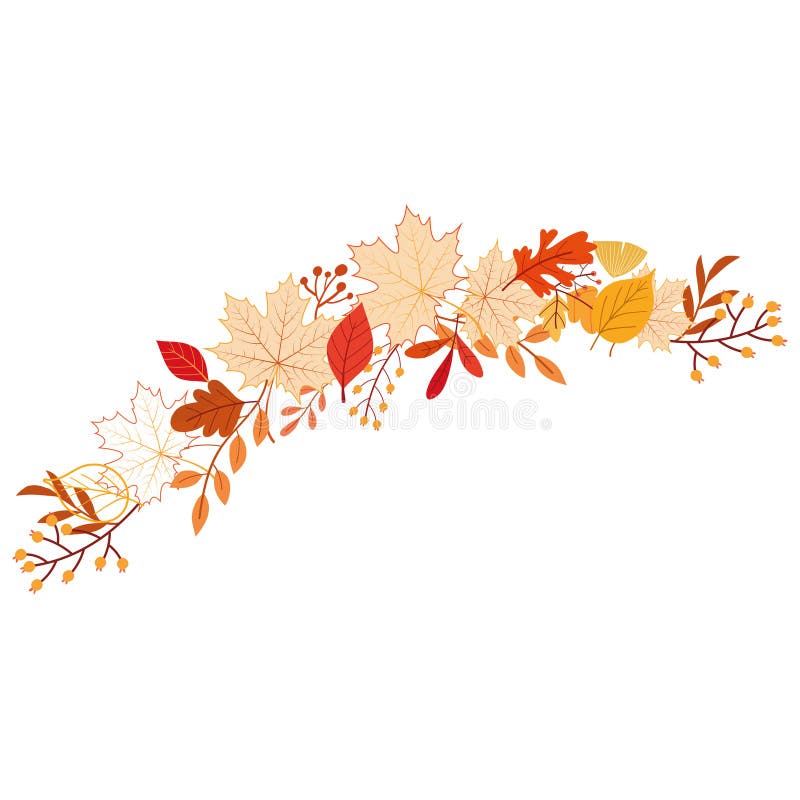 Isolated Group of Seasonal Autumn Leaves Vector Stock Illustration ...