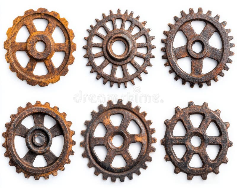 Isolated Grunge Cog Wheels and Gears on a Transparent Backdrop Stock ...