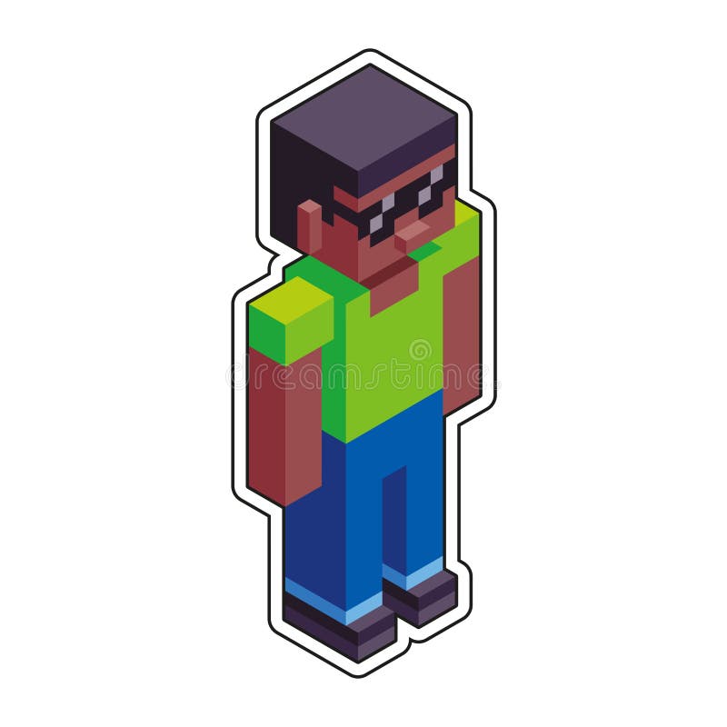Isolated Guy Minecraft Vector Illustration Stock Vector - Illustration ...