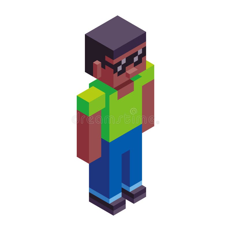 Isolated Guy Minecraft Vector Illustration Stock Illustration ...