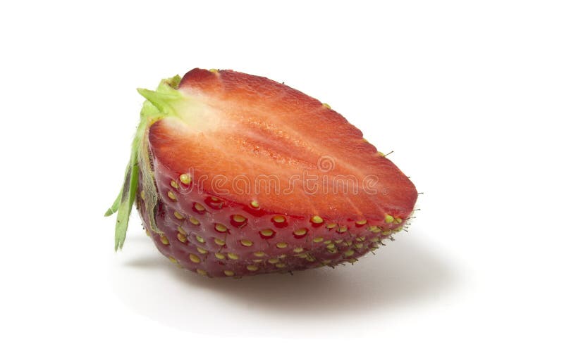 Half of Strawberry Isolated on White Background. Fresh Ripe Red Berry ...
