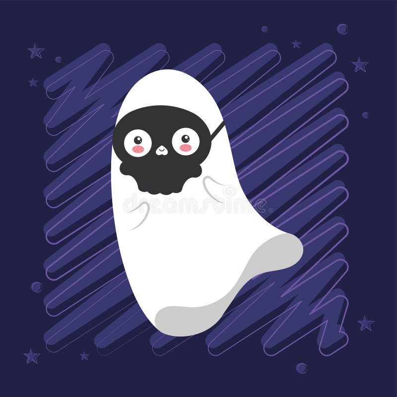 Isolated Halloween Ghost with a Costume Vector Stock Vector ...
