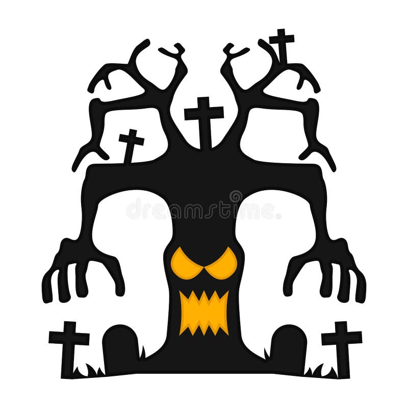 Isolated Halloween Haunted Tree Stock Vector - Illustration of branch ...