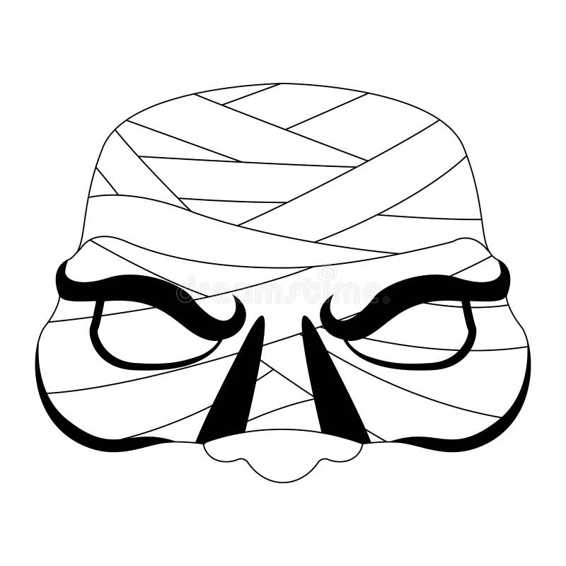 Isolated Halloween Mummy Mask Stock Vector - Illustration of spooky ...