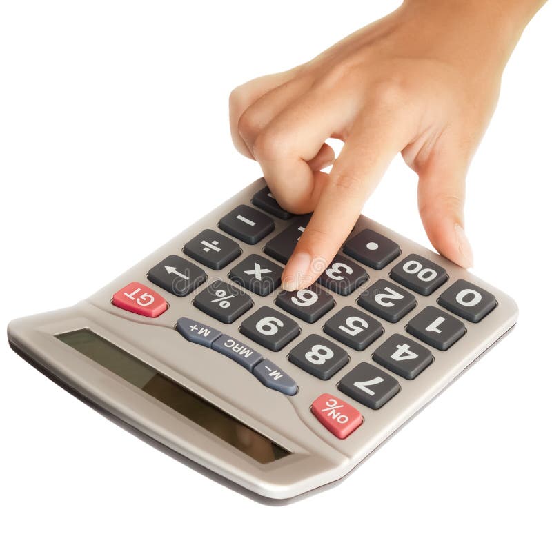 Isolated Hand with a Calculator Stock Photo - Image of devine, number ...