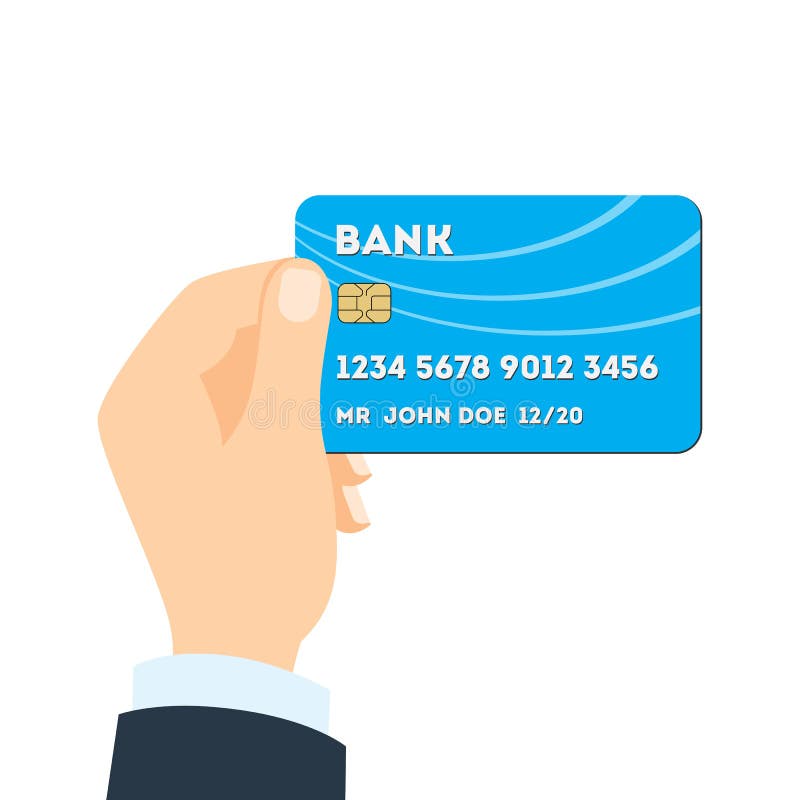 Isolated Hand with Credit Card. Stock Vector - Illustration of hand ...