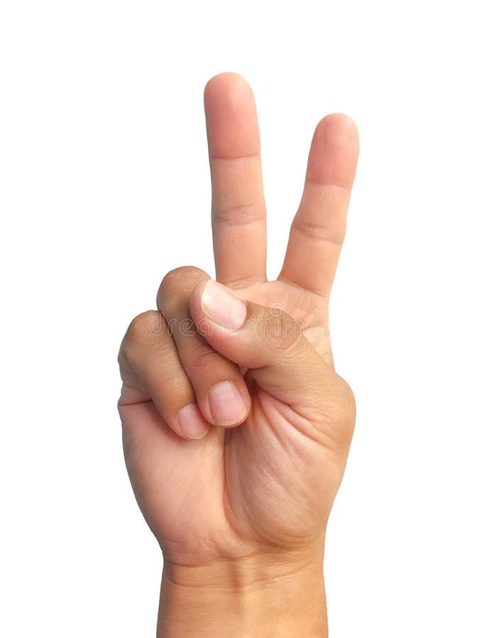 Isolated Hand Doing Number Two Sign In White Background Stock Image ...