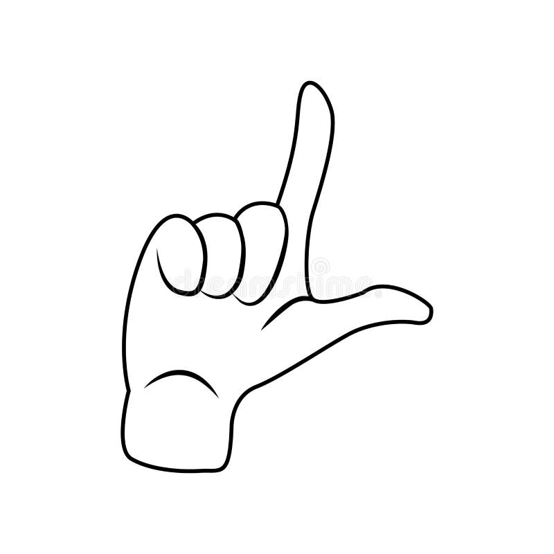 Isolated Hand Doing Sign Language Stock Vector - Illustration of white ...