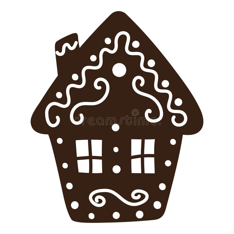 Isolated Hand Drawn Doodle Gingerbread House. Stock Vector ...