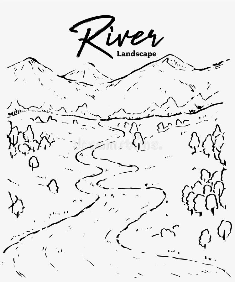 274 River landscape 4 stock vector. Illustration of grass - 339101753