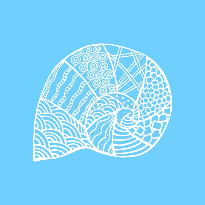 Blue Blue Nautilus Shell Outline Stock Illustrations – 183 Blue Blue ...