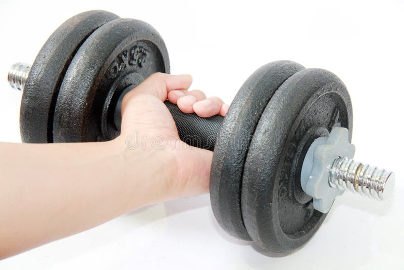 Isolated Hand with Dumbbell Stock Image - Image of exercise, heavy ...