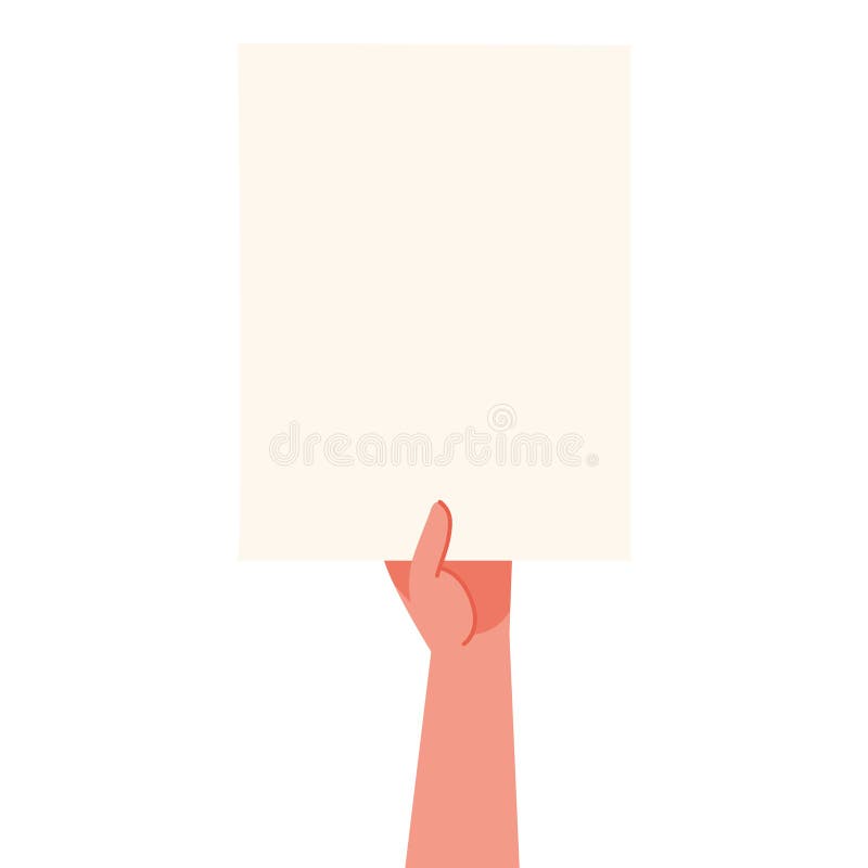 Isolated Hand Holding an Empty Protest Sign Vector Stock Vector ...