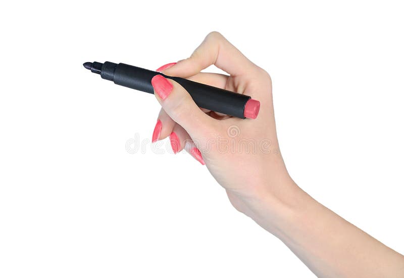 Isolated hand with marker stock photo. Image of black - 41314918