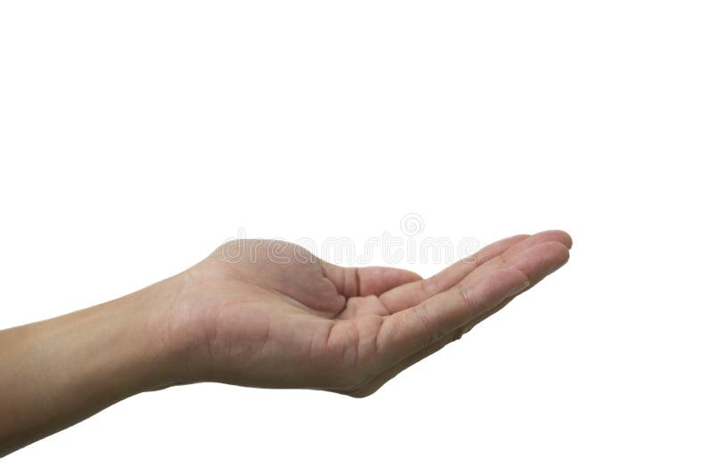 Isolated hand opened up stock photo. Image of white, sign - 70941950