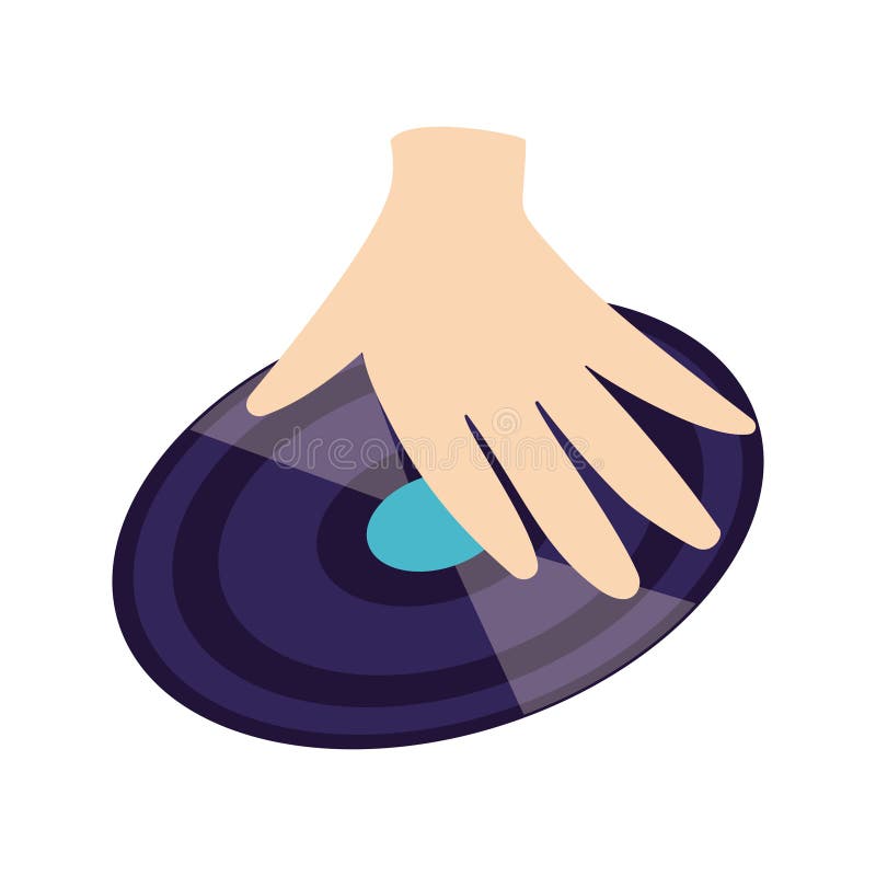 Isolated Hand Playing a Dj Vinyl Vector Stock Vector - Illustration of ...