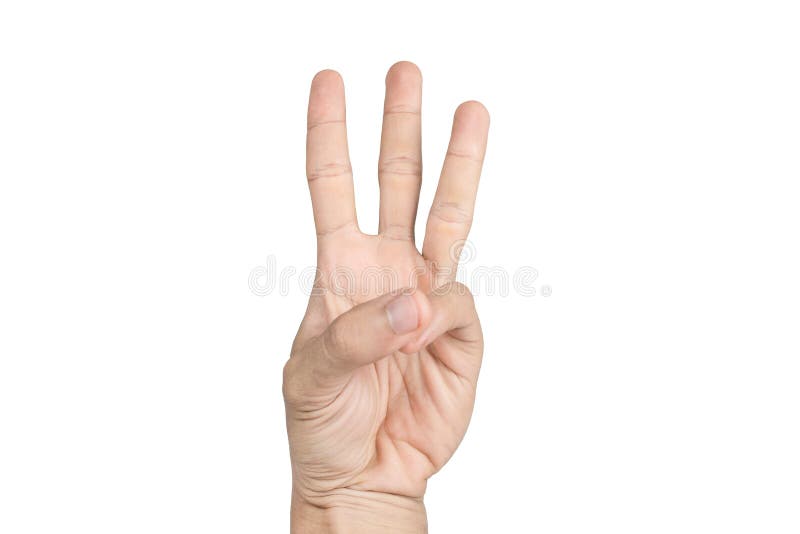 Isolated Hand Showing Number Three Stock Photo - Image of select ...