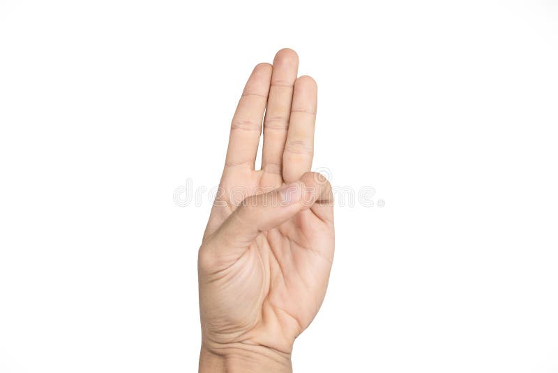 Isolated Hand Showing Number Three Stock Photo - Image of interface ...