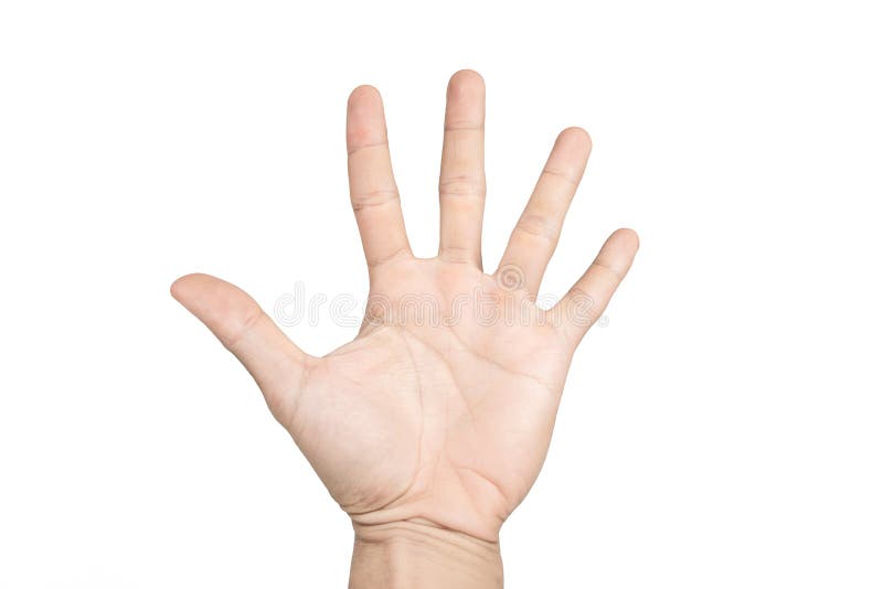 Isolated Hand Shows the Number Five Stock Image - Image of childhood ...