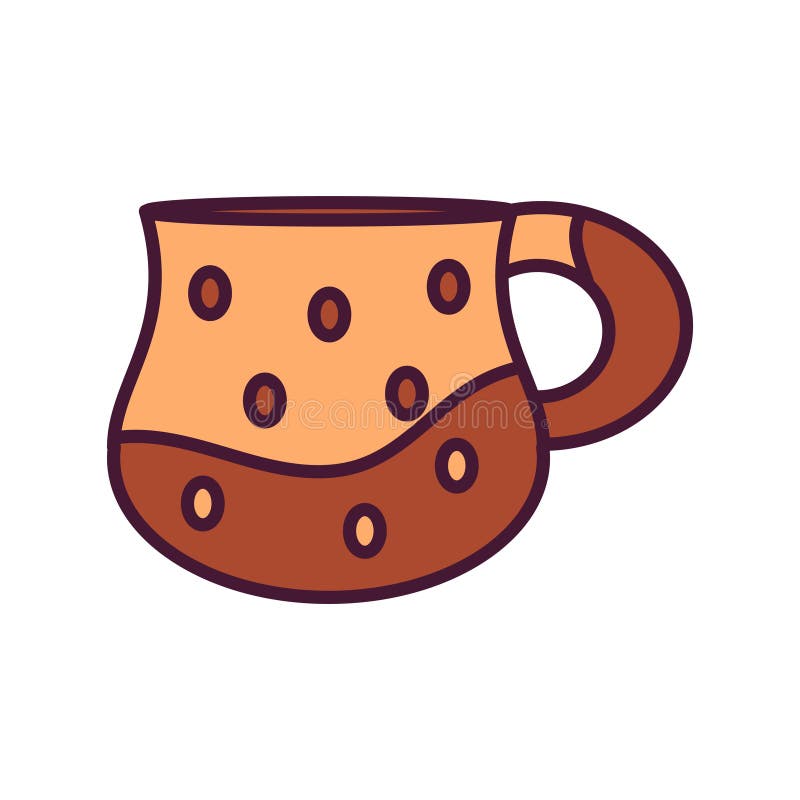 Isolated handmade clay cup stock vector. Illustration of bowl - 196907718