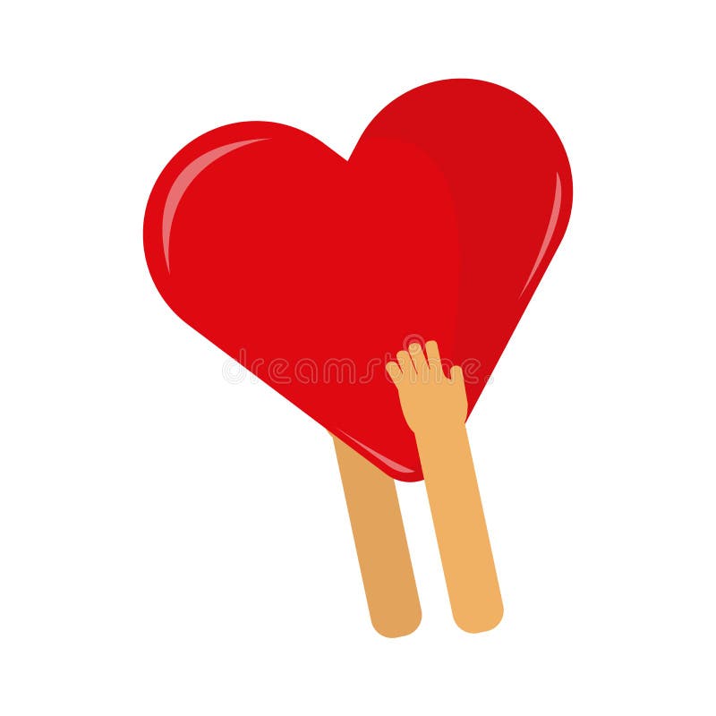 Isolated Hands with a Red Heart Vector Stock Vector - Illustration of ...
