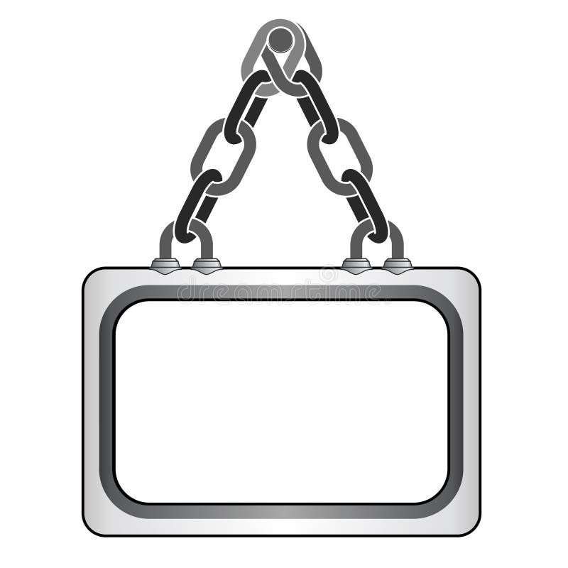 Isolated Hanged Chain Board Text Template Stock Illustration ...