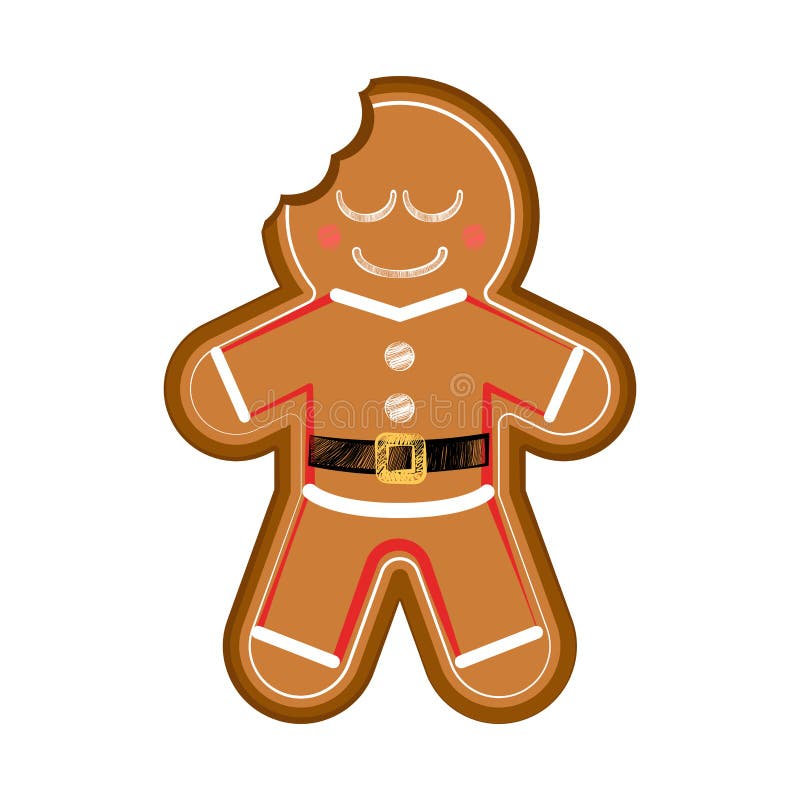 Happy Bitten Christmas Tree Gingerbread Stock Vector - Illustration of ...