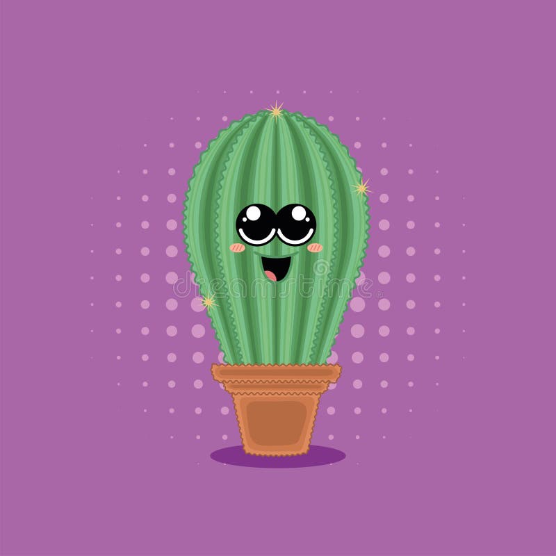Isolated Happy Cactus Character with a Big Smile Stock Vector ...
