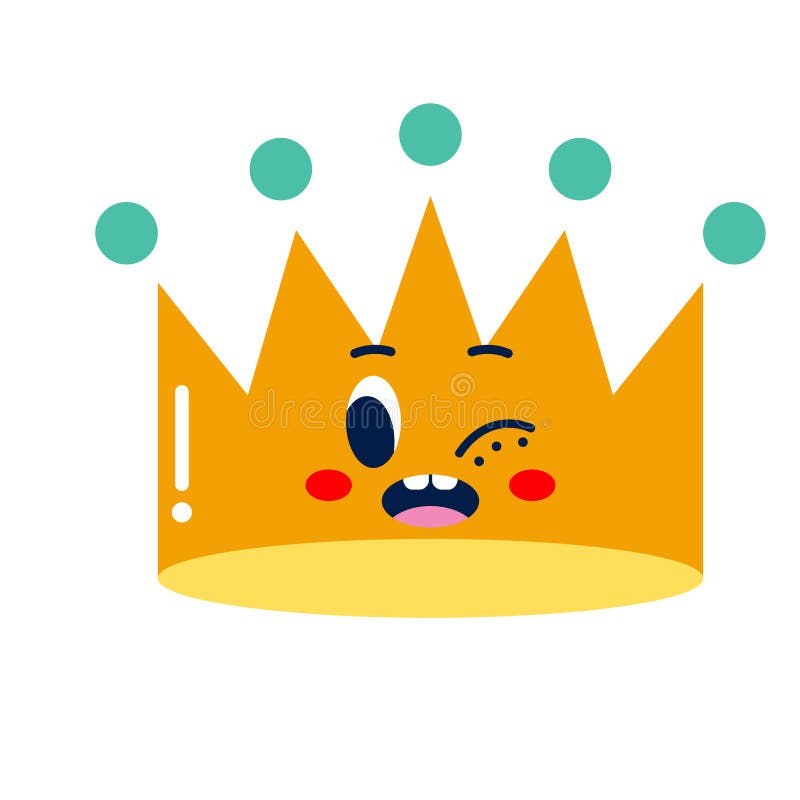Isolated Happy Crown Emote Icon Vector Stock Vector - Illustration of ...