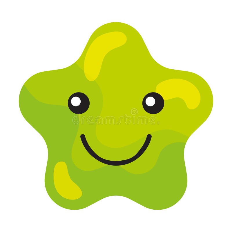 Isolated Happy Cute Star Shape Emoji Vector Stock Vector - Illustration ...