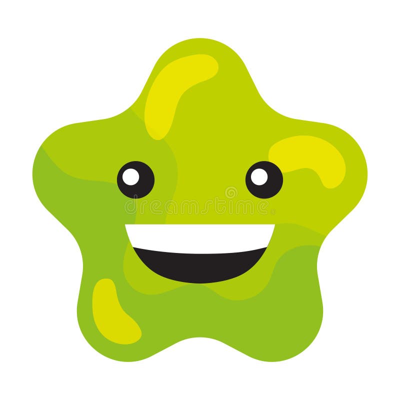 Isolated Happy Cute Star Shape Emoji Vector Stock Vector - Illustration ...