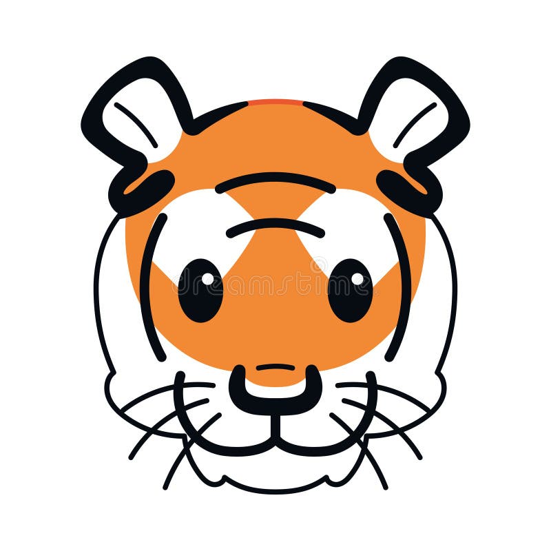 Isolated Happy Cute Tiger Avatar Stock Vector - Illustration of wild ...
