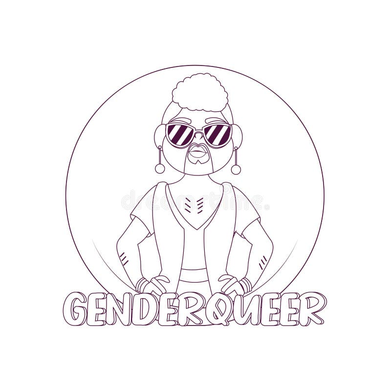 Isolated Happy Genderqueer Person Vector Stock Vector - Illustration of ...