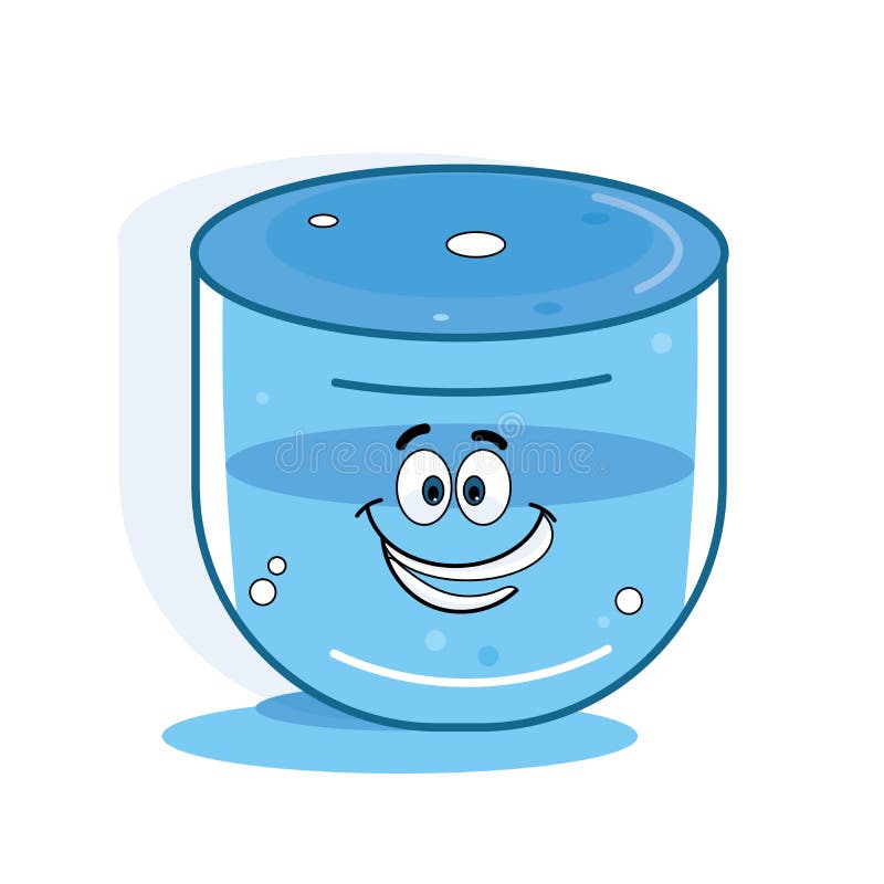 Isolated Happy Glass of Water Cartoon Vector Stock Vector ...