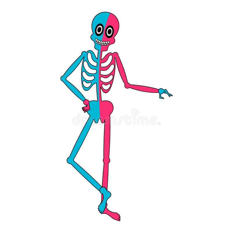 Isolated Happy Human Skeleton Cartoon Image Stock Vector - Illustration ...