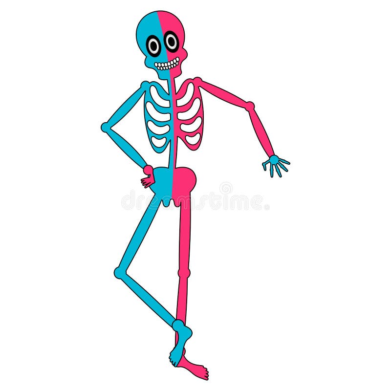 Isolated Happy Human Skeleton Cartoon Image Stock Vector Illustration