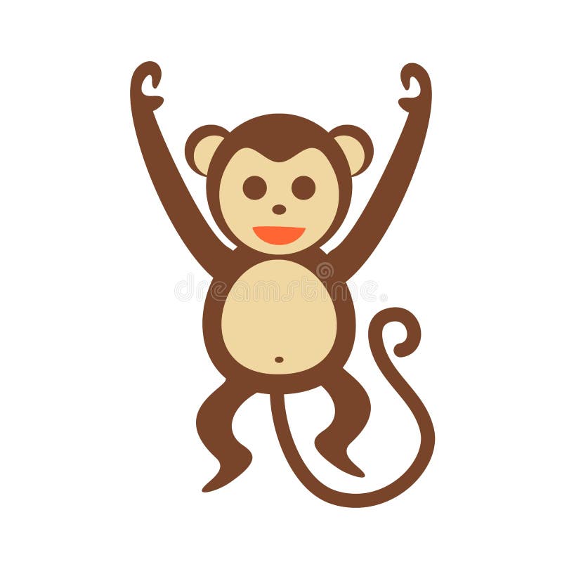 Isolated Happy Monkey Action Illustration Stock Vector - Illustration ...