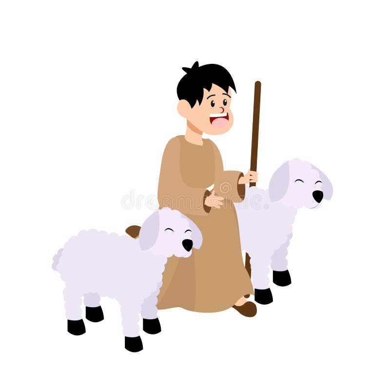 Isolated Happy Shepherd Nativity Character Vector Stock Vector ...