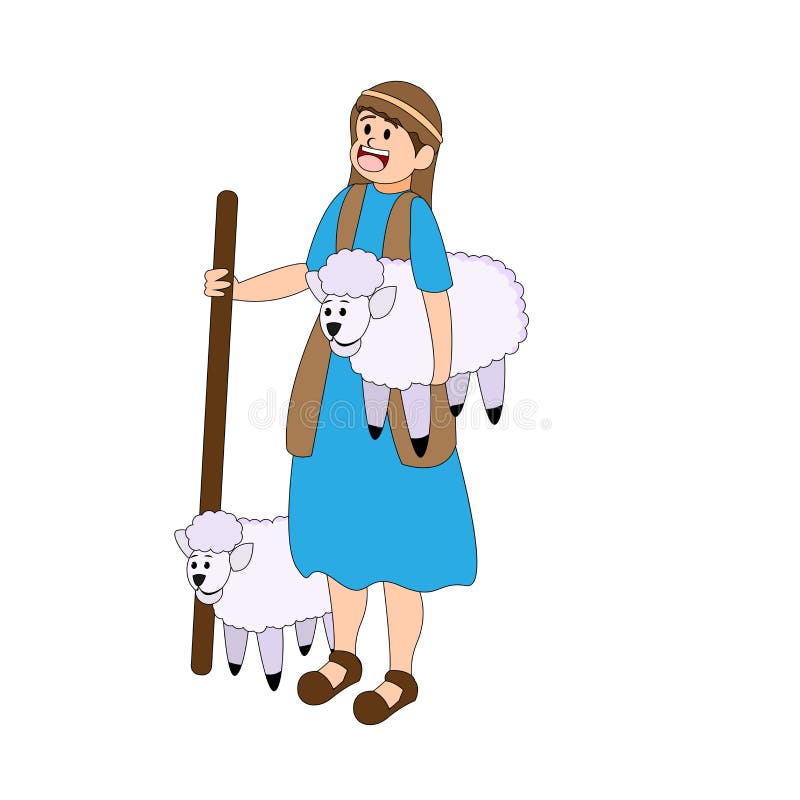 Isolated Happy Shepherd Nativity Character Vector Stock Vector ...
