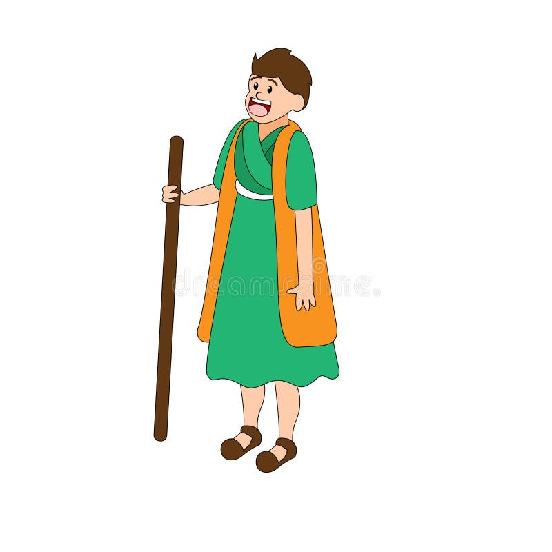 Isolated Happy Shepherd Nativity Character Vector Stock Vector ...