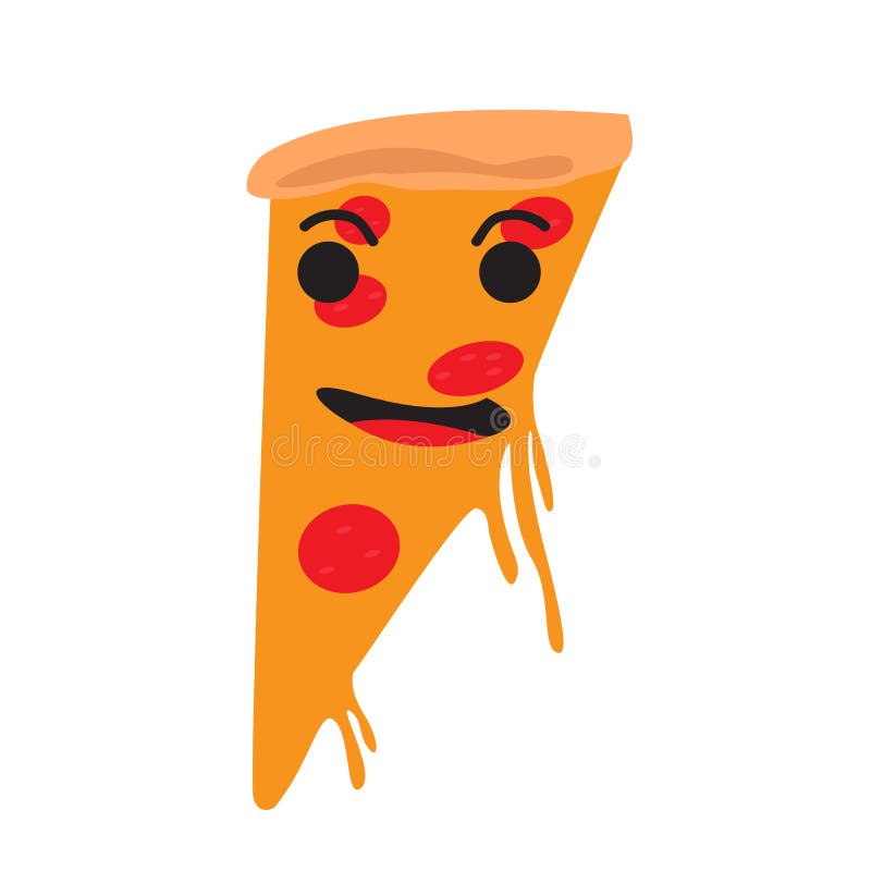 Isolated Happy Slice of Pizza Stock Vector - Illustration of face ...