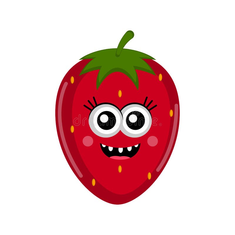 Isolated Happy Strawberry Cartoon Stock Vector - Illustration of ...