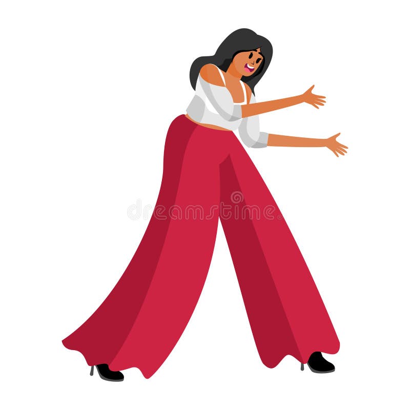 Isolated Happy Woman Dancing Hobby Vector Stock Vector Illustration