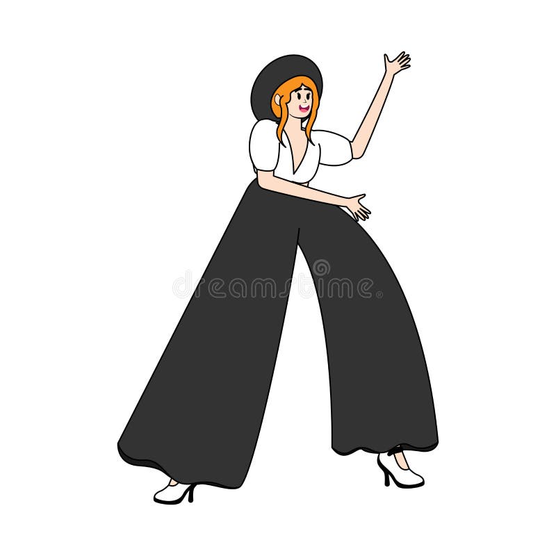 Isolated Happy Woman Dancing Hobby Vector Stock Vector Illustration