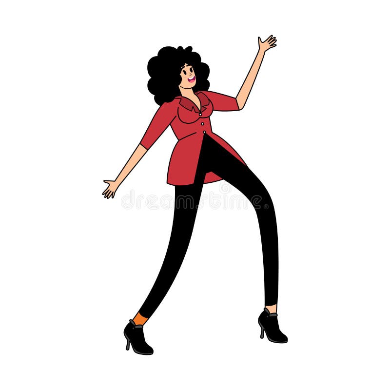 Isolated Happy Woman Dancing Hobby Vector Stock Vector Illustration