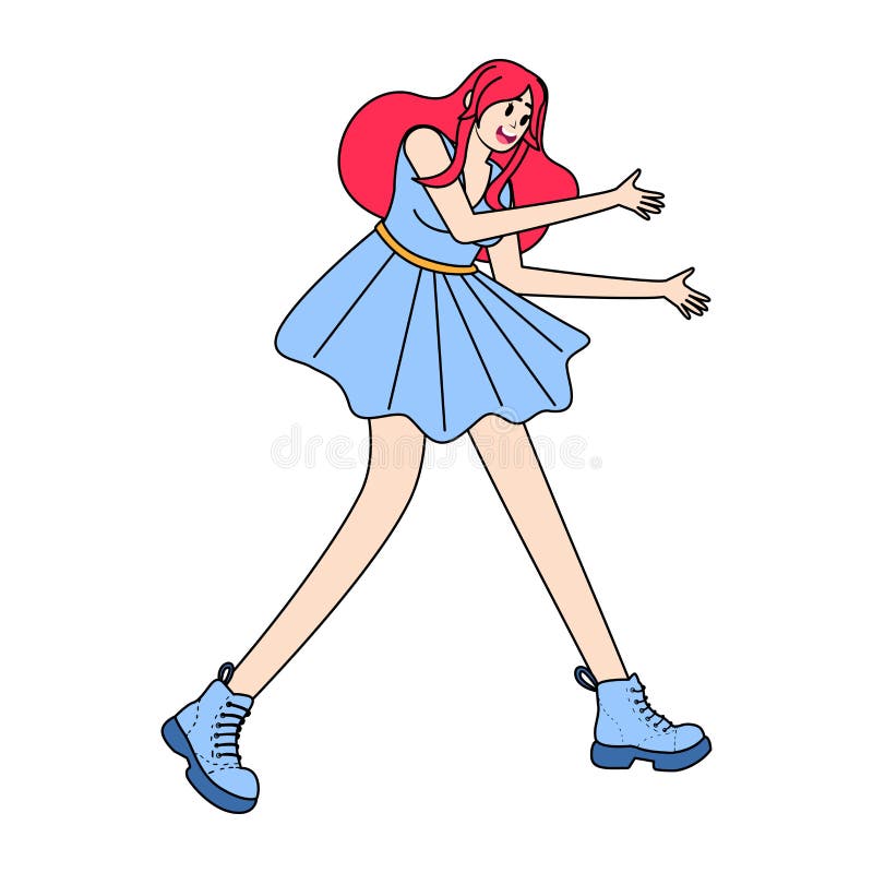 Isolated Happy Woman Dancing Hobby Vector Stock Vector Illustration
