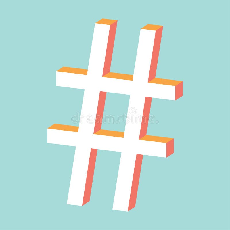 Isolated Hashtag Icon 3d Pastel Background Vector Stock Illustration ...