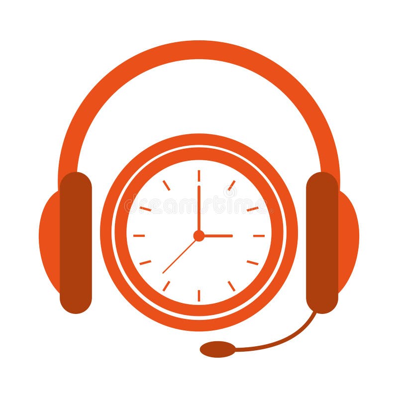 Isolated Headphone And Clock Design Stock Vector - Illustration of ...