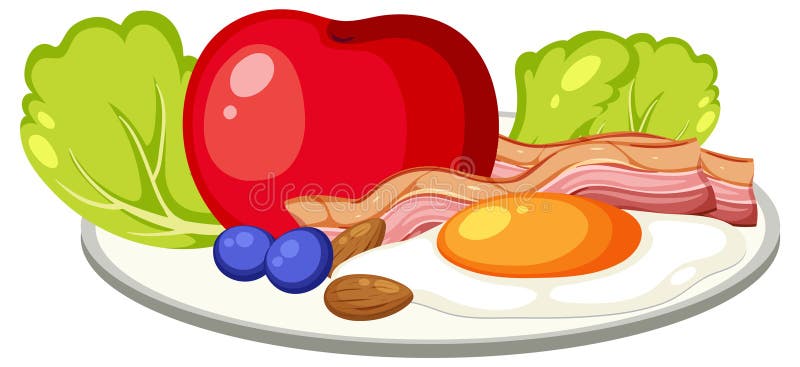 Isolated Healthy Breakfast Cartoon Stock Vector - Illustration of ...