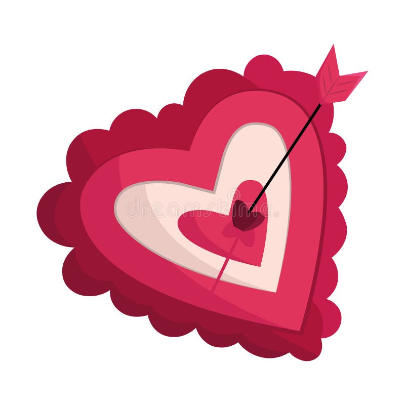 Isolated Heart Shape with an Arrow Vector Stock Illustration ...